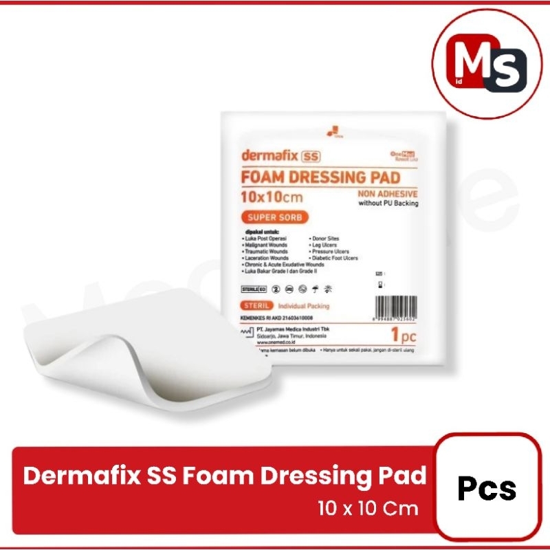Jual Dermafix SS Foam Dressing Pad 10 x 10 Cm Without PU Backing OneMed ...