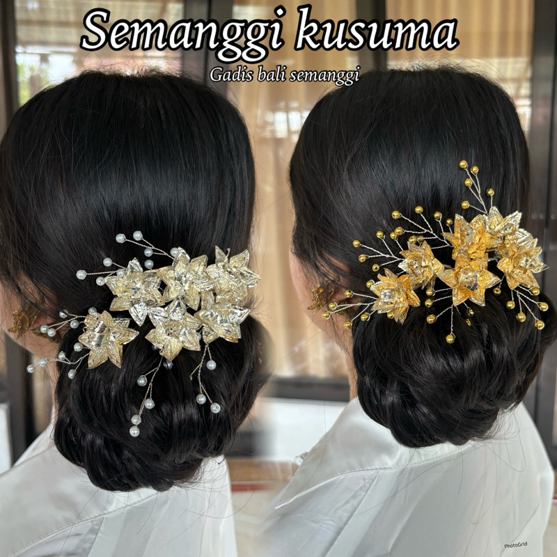 Jual semanggi kusuma/ silver mutiara putih/ semanggi bali/ bunga hair ...