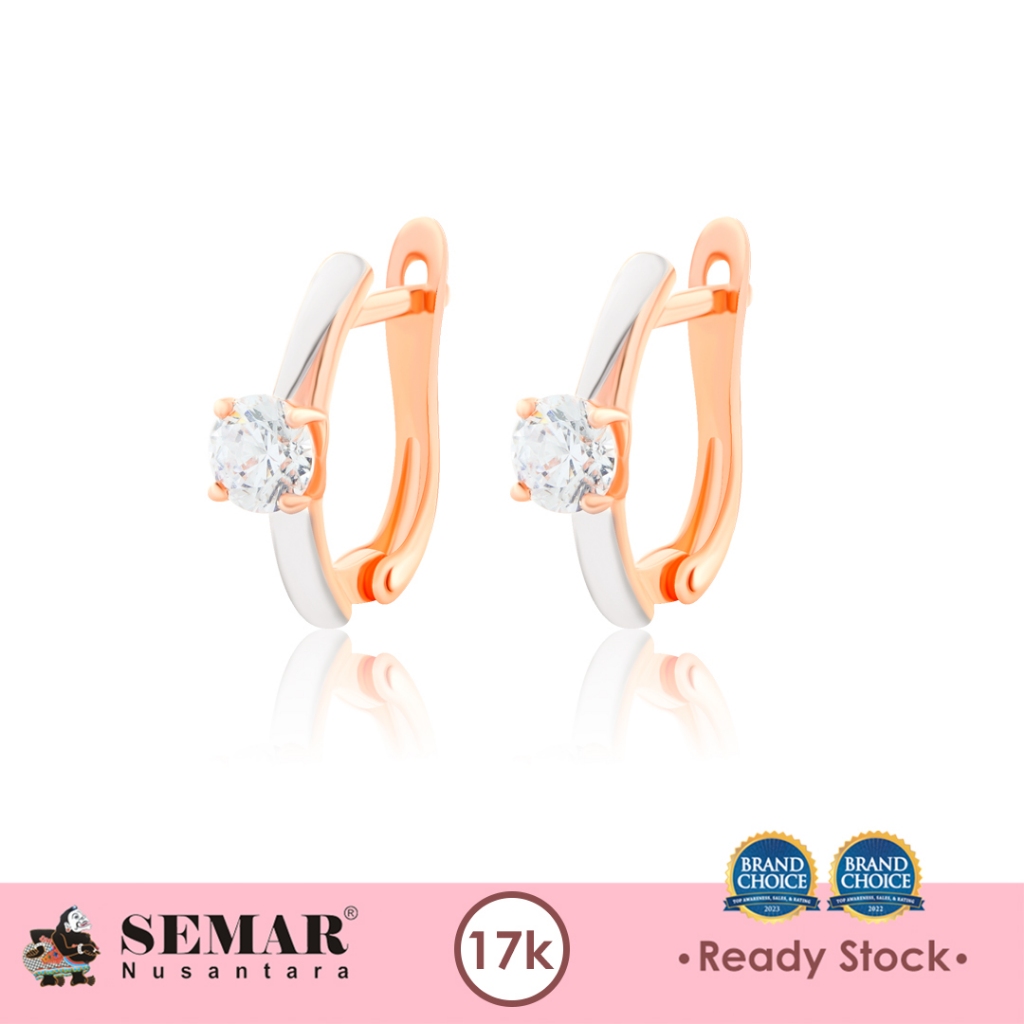Jual Anting Emas Illuminae Classic Solitaire Collection Rose White Gold ...
