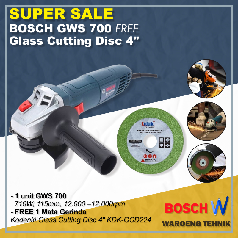 Jual BOSCH GWS 700 Angle Grinder 4" Mesin Gerinda Tangan type terbaru ...