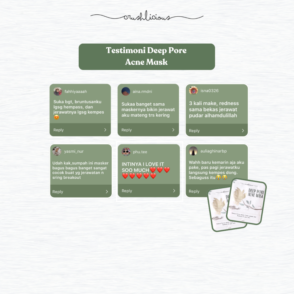 Jual (BUY 1 GET 1 FREE) Crushlicious Deep Pore Acne Mask 25gr | Shopee Indonesia