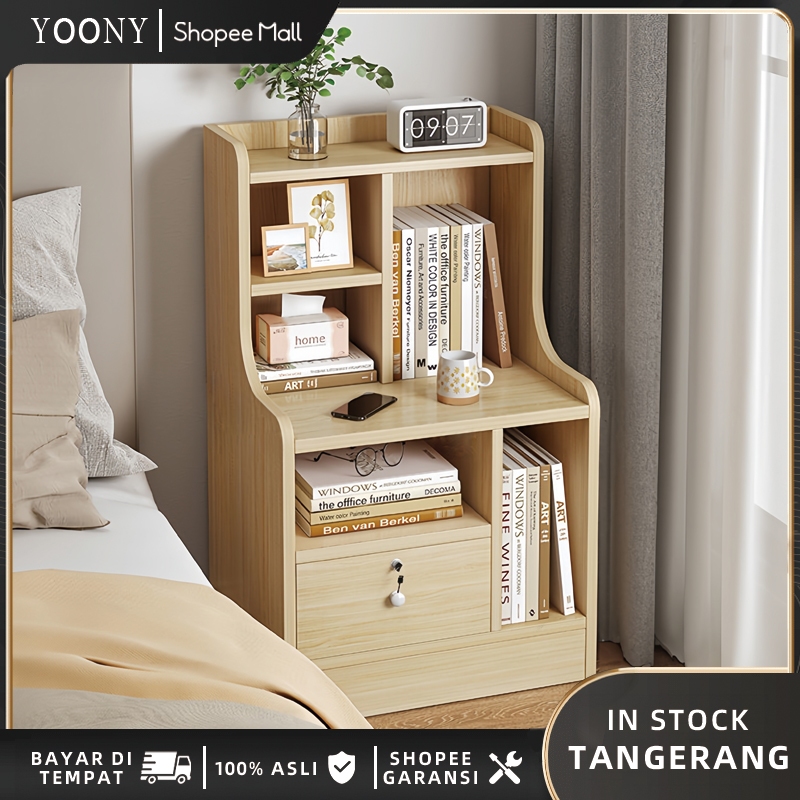 Jual YOONY Meja Samping Tempat Tidur Bawa Penyimpanan Disamping Tempat ...