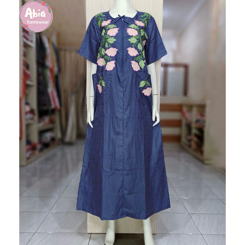Jual Daster Katun Jepang Bordir Khas Malang - Busui Friendly (Navy ...