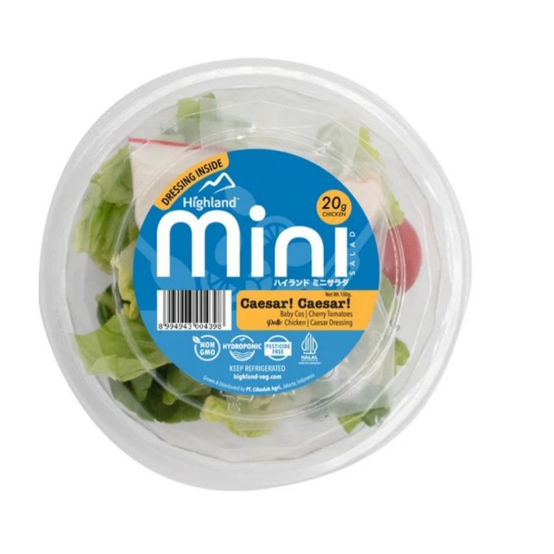 Jual SALAD MINI CAESAR WITH CHICKEN & DRESSING Highland 100gr | Shopee ...