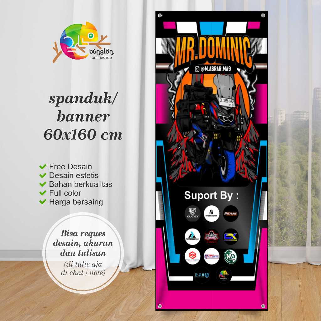Jual Spanduk Banner MMT Bengkel Motor Keren Racing Free Custom Desain ...