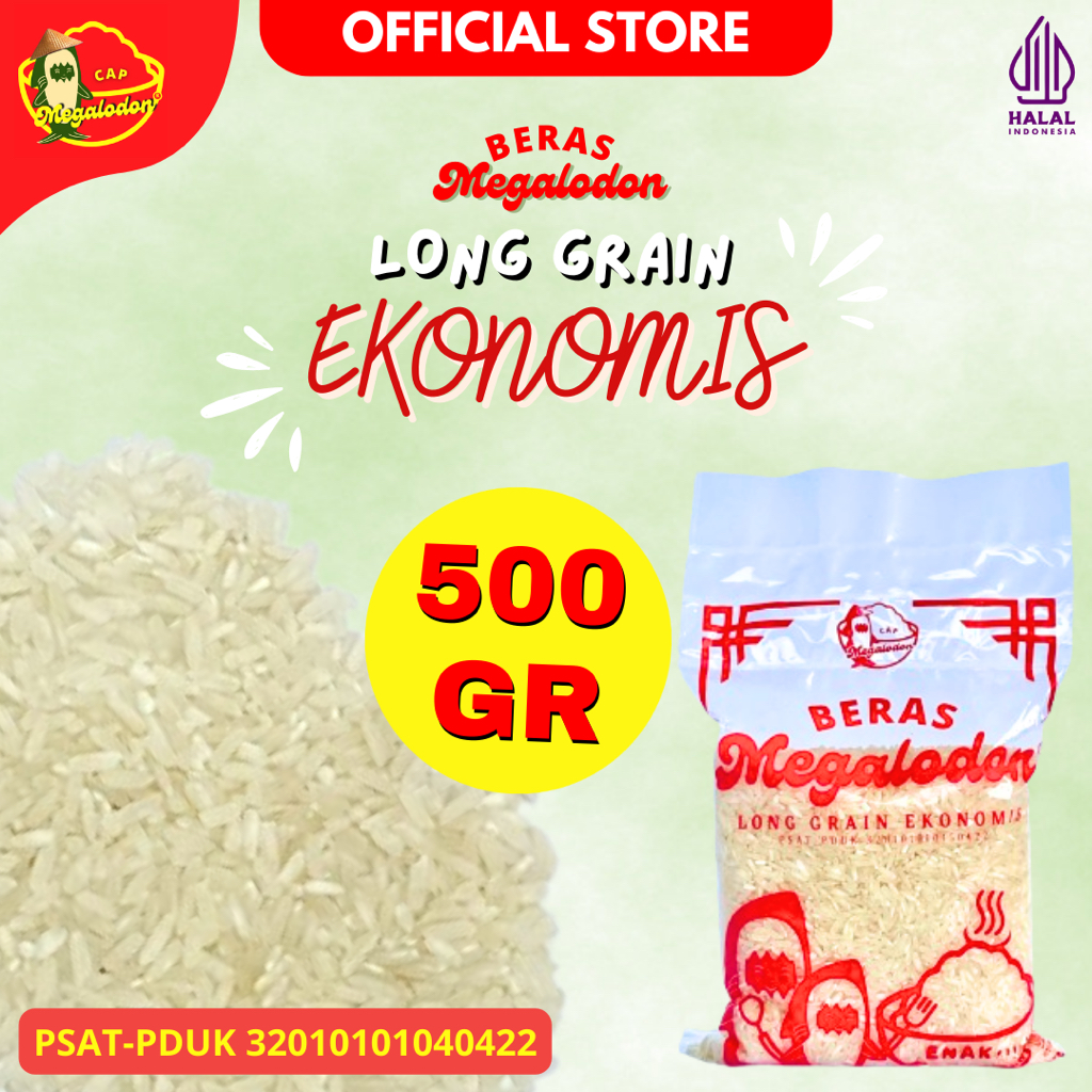 Jual Beras Cap Megalodon LONG GRAIN EKONOMIS 500 Gr Termurah ...