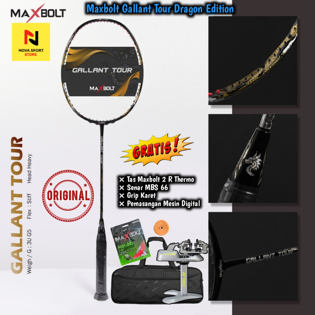 Jual Raket Badminton Maxbolt Gallant tour Dragon Edition | Shopee Indonesia
