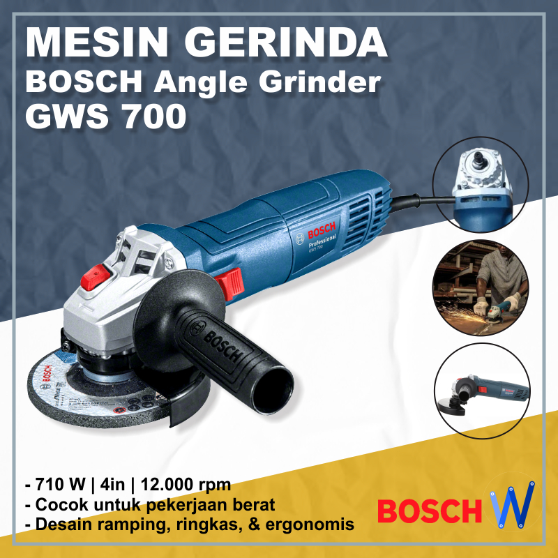 Jual BOSCH GWS 700 Angle Grinder 4" Mesin Gerinda Tangan type terbaru ...
