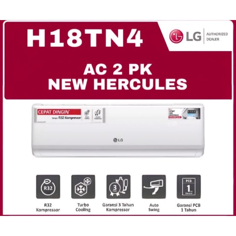 Jual AC LG 2 PK H18TN4 New Hercules Split Standard 18TN Turbo Cooling | Shopee Indonesia