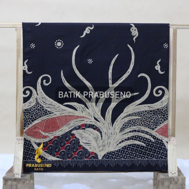 Jual Batik Prabuseno Kain Batik Print Motif Samudra Hitam Seragam ...