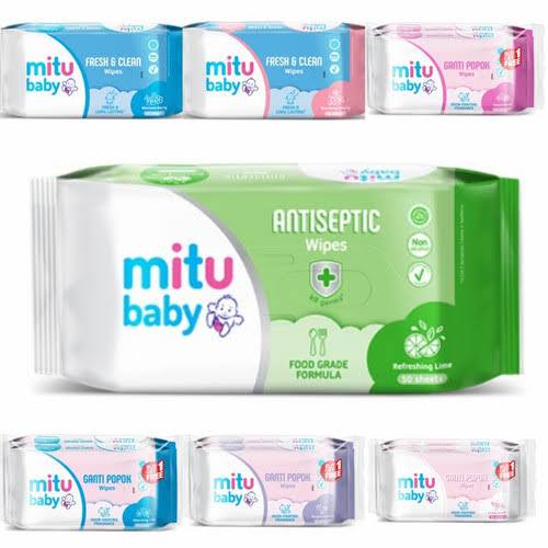 Jual Tisue Basah Mitu Baby isi 50 lembar Buy 1 Get 1 | Shopee Indonesia