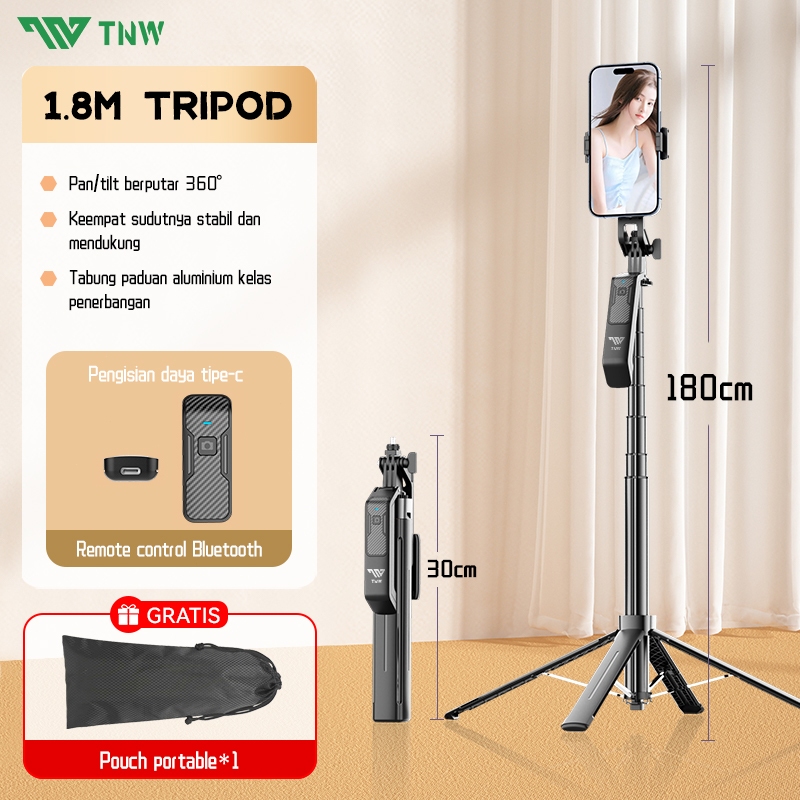 Jual TNW S30 Tongsis Tripod Bluetooth 1.8m Fill light Tongsis Tripod ...