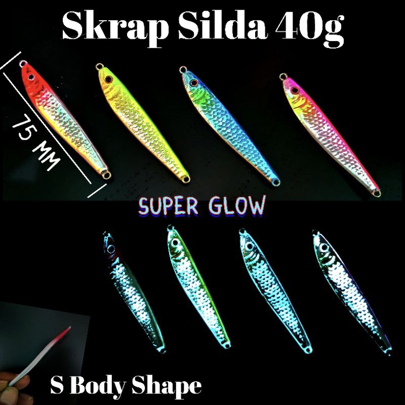 Jual Metal Jig Skrap Silda 40gr Repaint Full GID Body S Sisik | Shopee ...