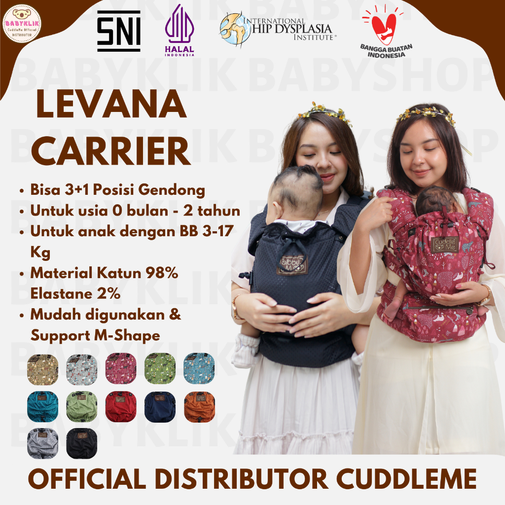 Jual CuddleMe Levana Carrier Gendongan Bayi Newborn SSC Ergonomis Posisi M Shape | Shopee Indonesia