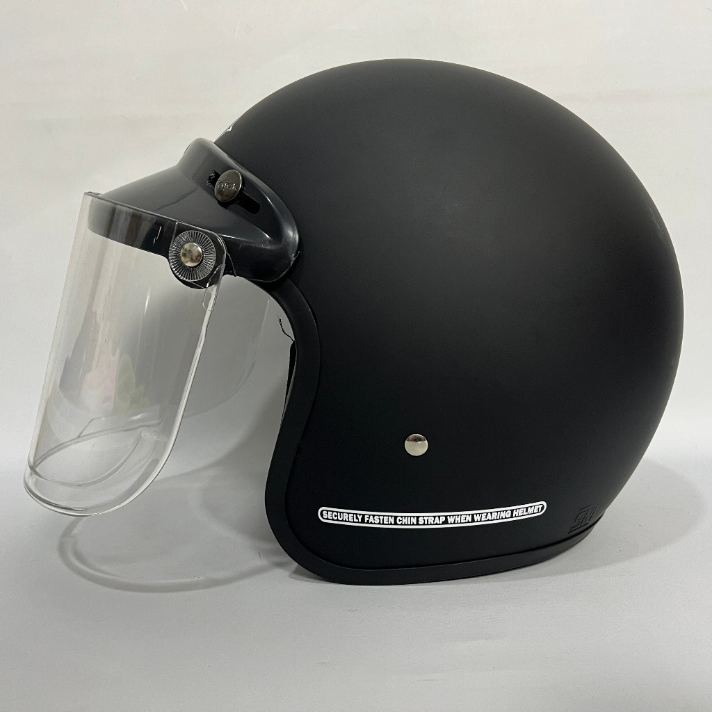 Jual Helm Bogo Hitam Doff - Classic Polos Solid - SNI Dewasa Retro ...