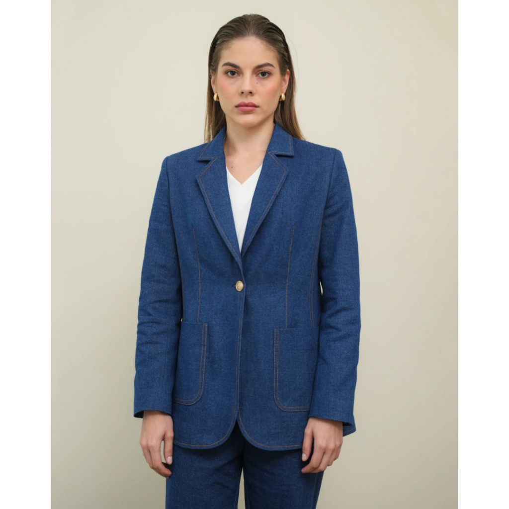 Jual INVIO Federica Denim Blazer | Jas Wanita - Metropolis | Shopee ...