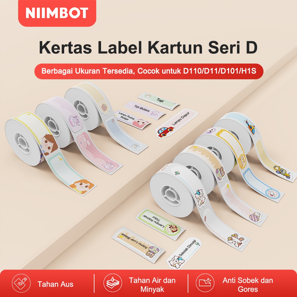 Jual NIIMBOT D11/D110/D101 Stiker Label Kartun, Label Nama untuk ...