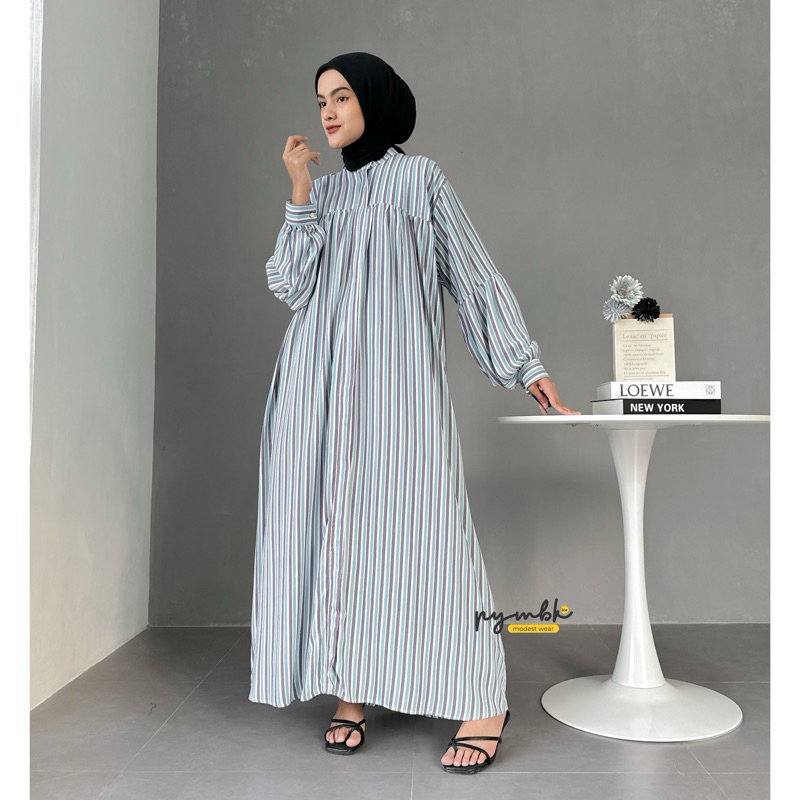 Jual GAMIS SAMARA Rayon Salur Lengan Balon | Shopee Indonesia