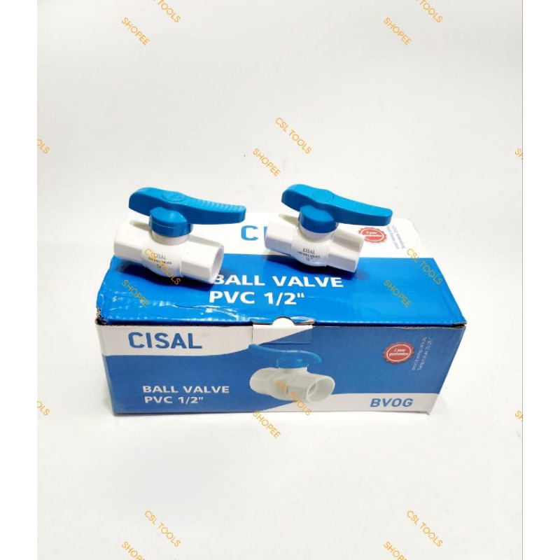 Jual Stop Kran PVC Abs 1/2" inch CISAL - Ball Valve PVC 1/2" Putih ...