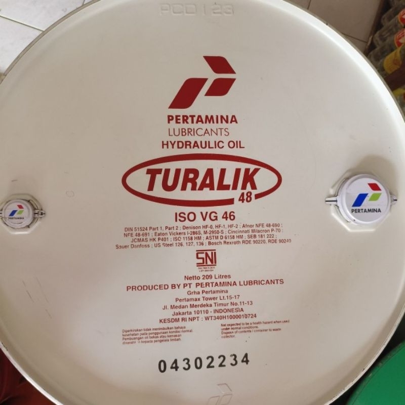 Jual Oli hidrolik Turalik 48 ISO vg 46, Turalik 43 ISO vg 32, oli hidrolik 46, oli hidrolik 32 ...
