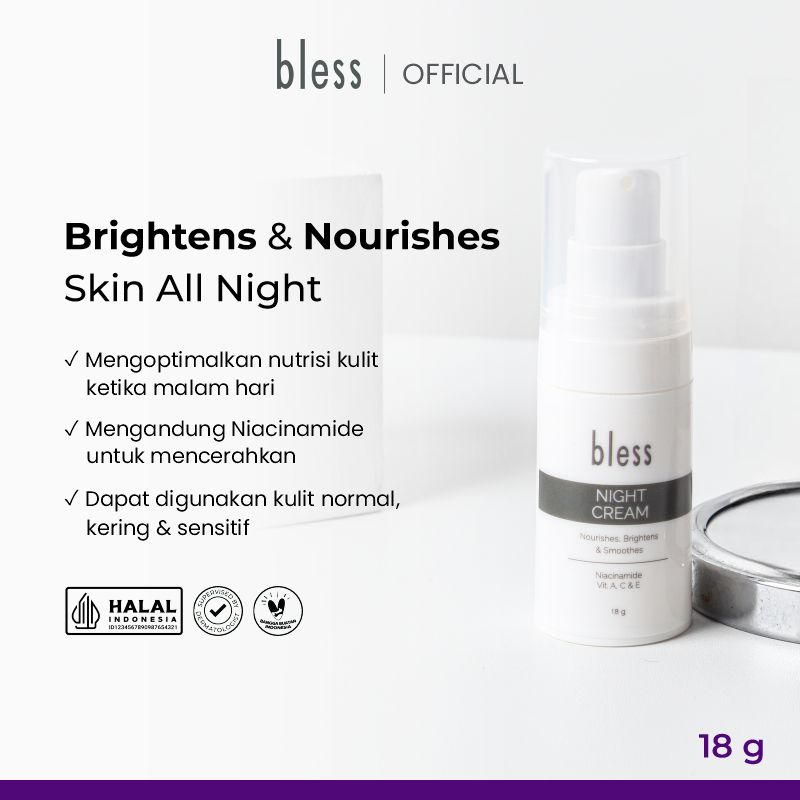 Jual Bless Night Cream 18gr | Pelembab / Krim Malam / Moisturizer ...