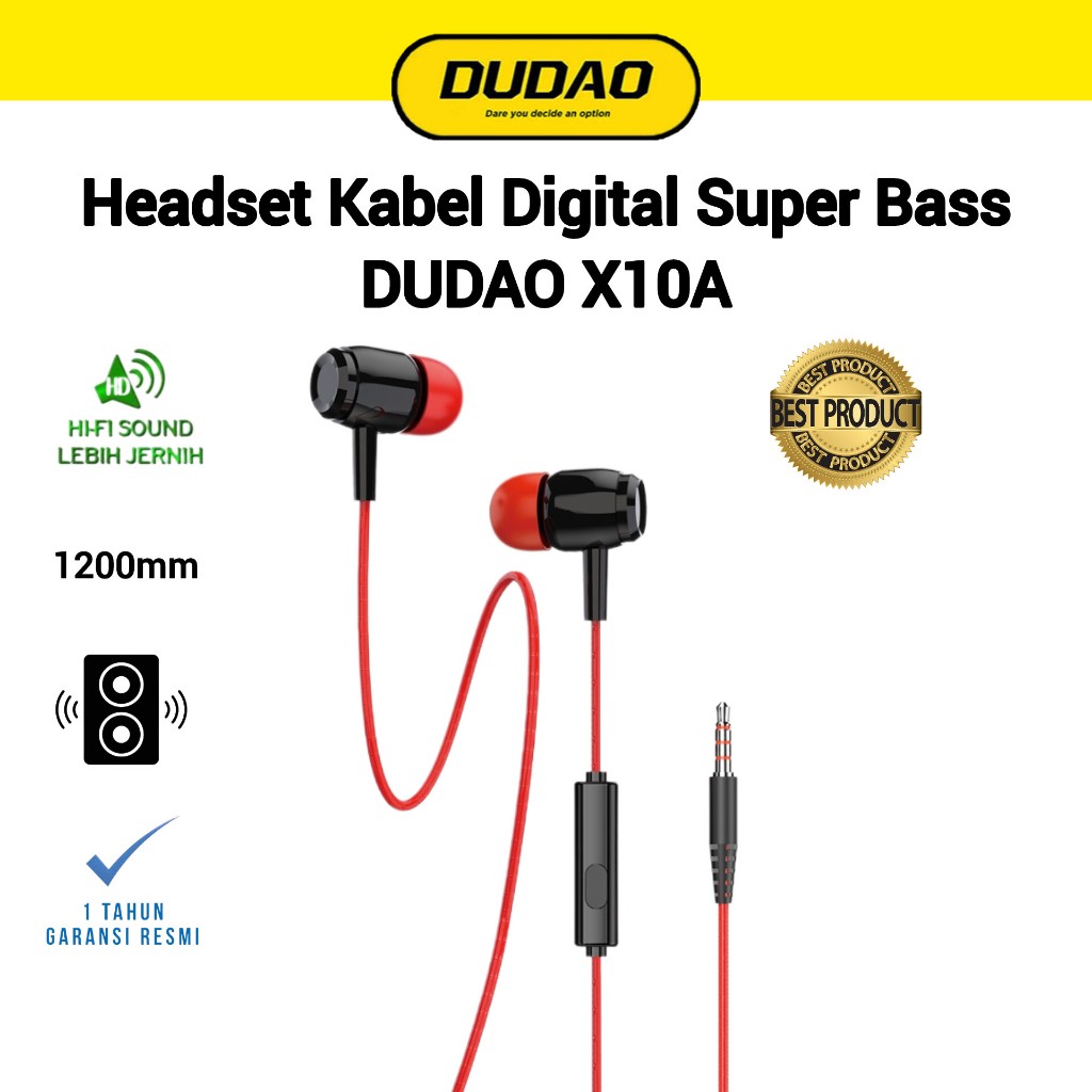 Jual DUDAO Headset Kabel Jack 3.5mm X10A 1200mm | Shopee Indonesia