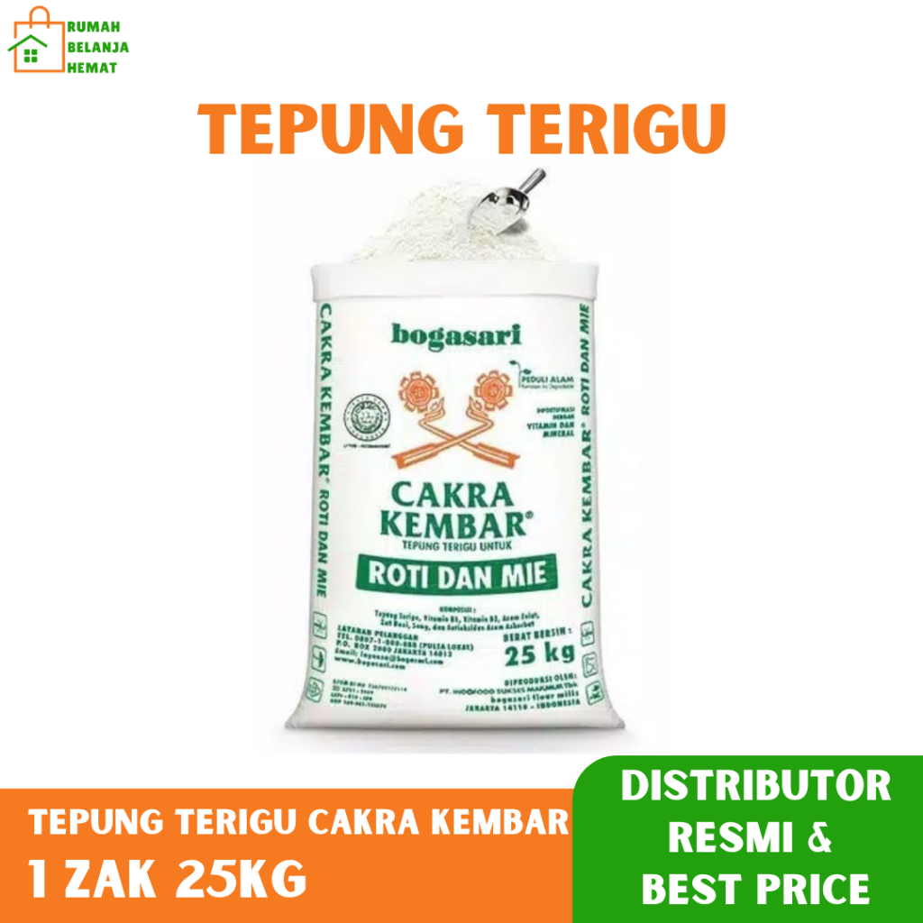 Jual Tepung Terigu Cakra Kembar 25KG Tepung Premium Protein Tepung ...