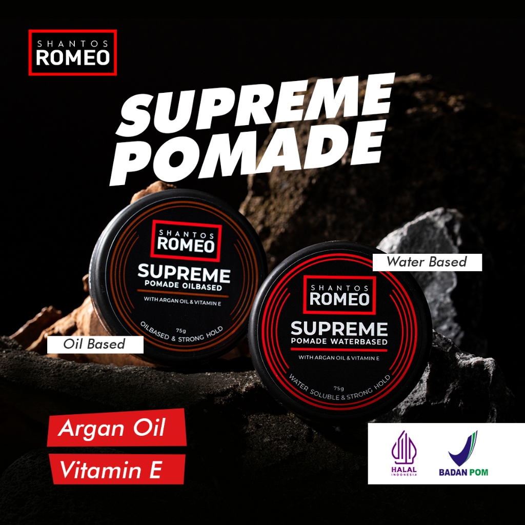 Jual Shantos Romeo Supreme Pomade Series (Waterbased & Oilbased) 75gr ...