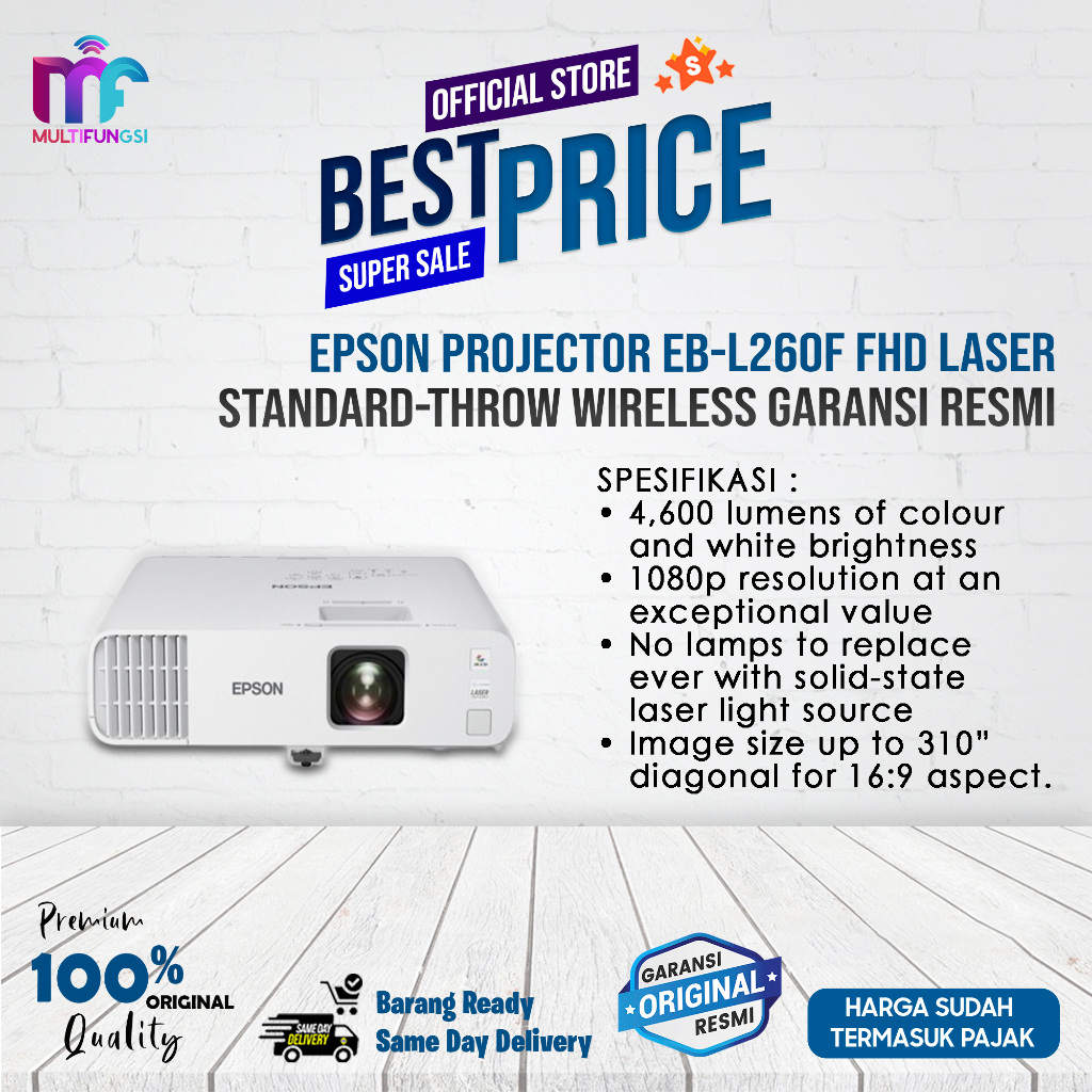 Jual Epson Projector EB-L260F FHD Laser Standard-Throw Wireless Garansi ...
