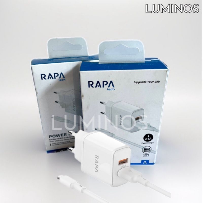 Jual RAPA POWER LITE I Dual Port 2.4A Charger with USB-A to Micro Cable ...