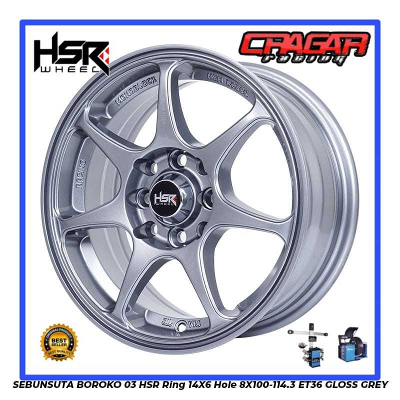 Jual Velg Mobil Ring 14 Lubang 4 Buat Brio Sigra Calya Datsun Karimun - Hsr Sebunsuta R14 Grey ...