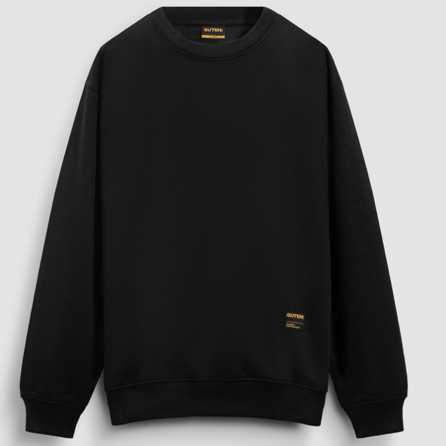Jual Guten Inc - Sweater Polos Hitam Pria Black HOLIC CREWNECK | Shopee ...