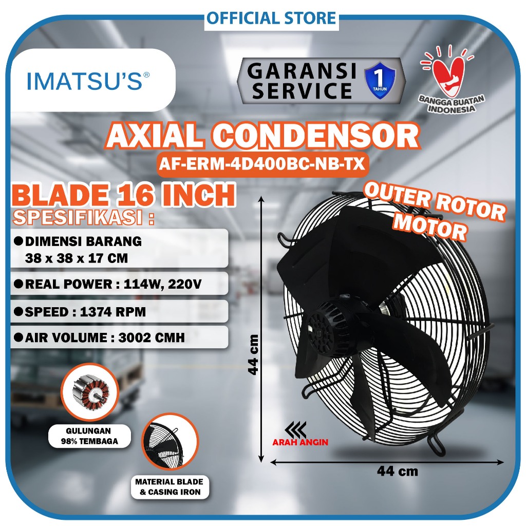 Jual Axial Fan 16 Inch 380V Fan Condensor Fan Chiller Kipas Condenser ...