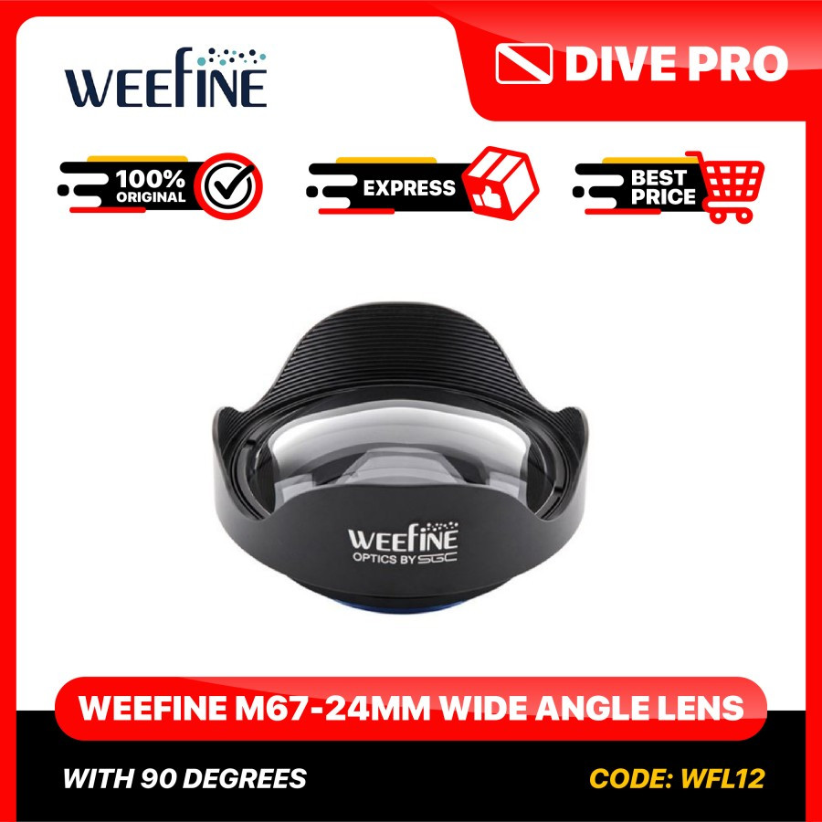Jual Weefine Wide Angel Lens M67-24mm With 90 Degrees Underwater ...