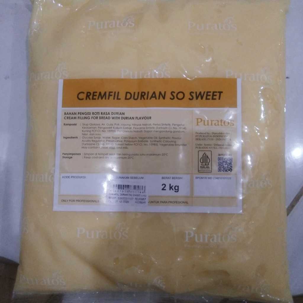Jual SELAI DURIAN PURATOS REPACK 250 GR / CREMFIL CLASSIC DURIAN ...