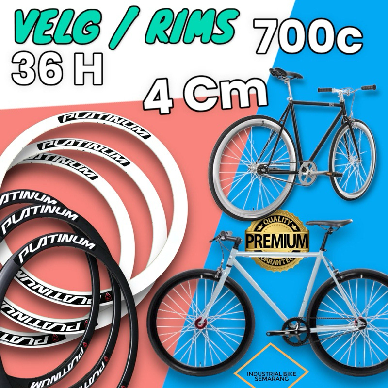 Jual (( 700c PLATINUM / 36H / 4CM )) Velg 700 C Lubang 36 H Hole Rim ...