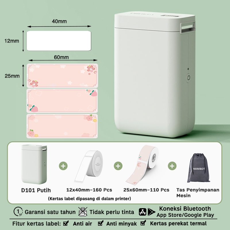 Jual NIIMBOT D101 Label Printer dengan, Mesin Pembuat Label Pintar ...
