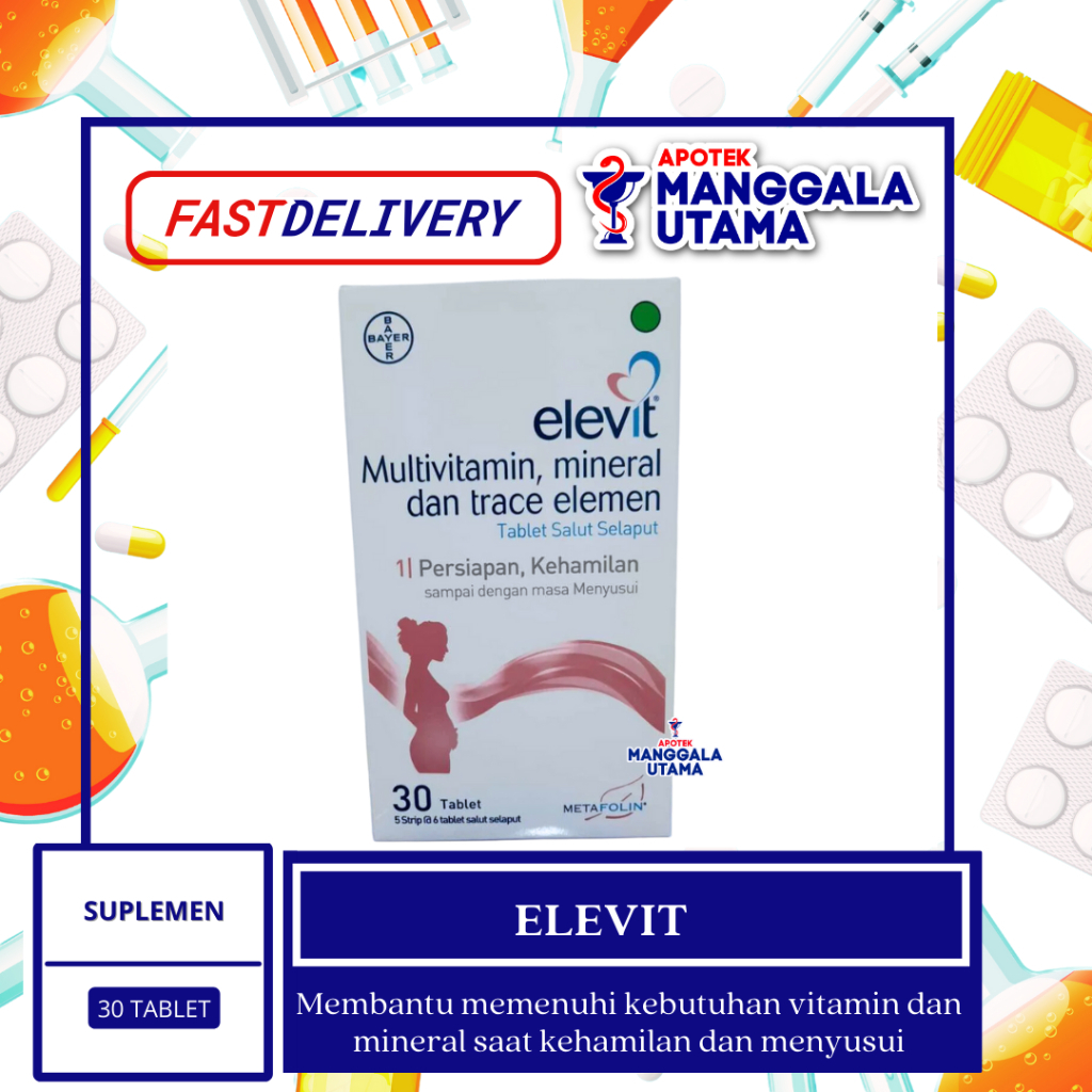 Jual ELEVIT MULTIVITAMIN PER BOX ISI 30 TABLET | Shopee Indonesia