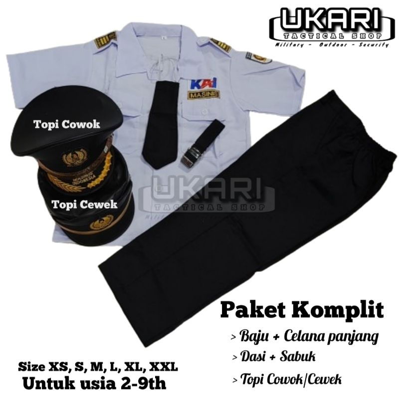 Jual 8-12TH Baju Kostum masinis KAI logo terbaru laki-laki perempuan ...