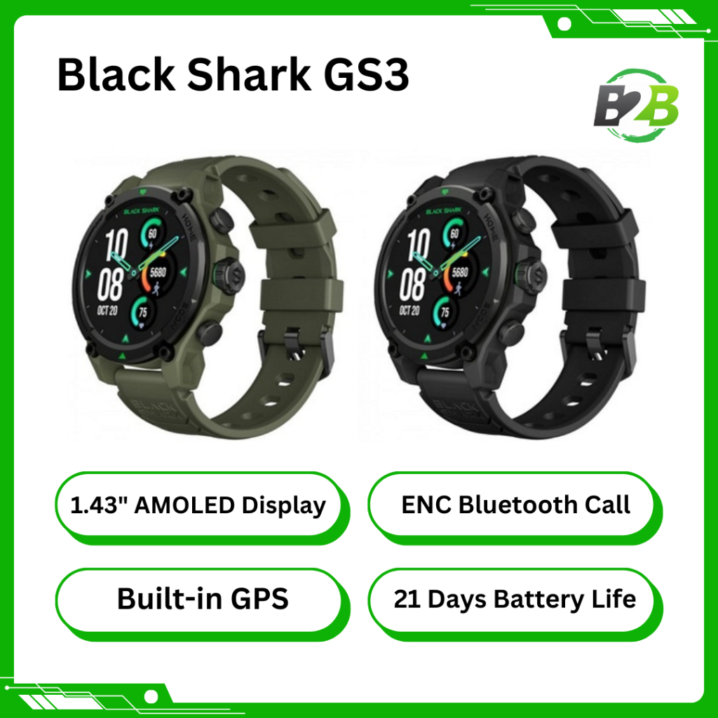 Jual Black Shark GS3 Smart Watch 1.43 inch AMOLED Display Built in GPS ...
