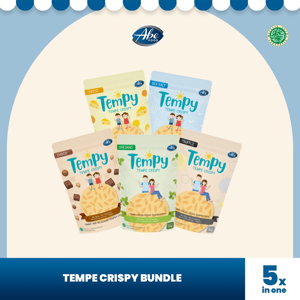 Jual Abe Food Tempy (Tempe Crispy) Bundle 5 pcs All Variant/ Snack Anak ...