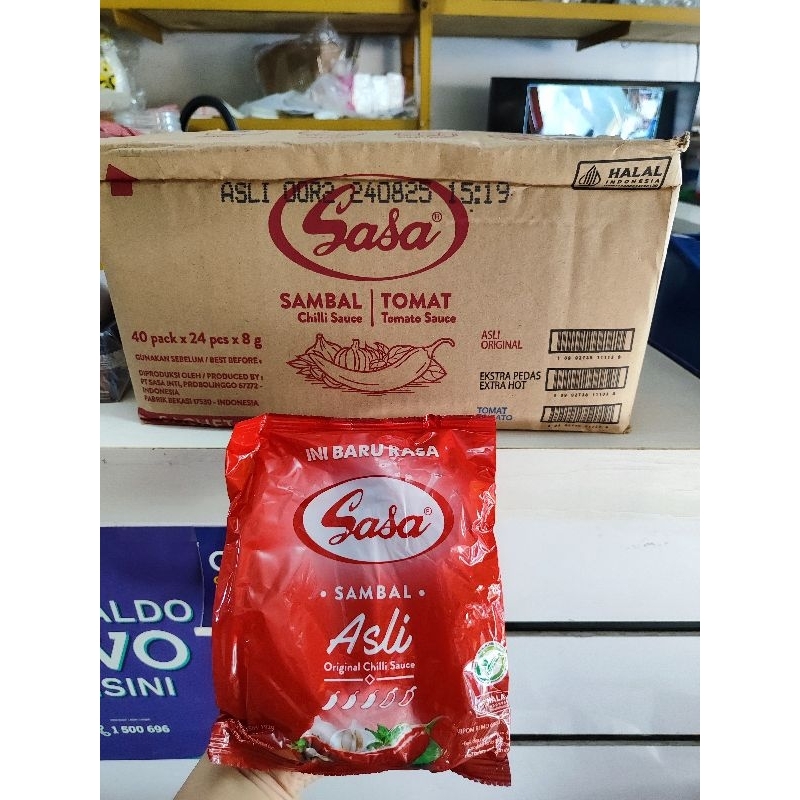 Jual sasa saos sambal/tomat sachet 1 dus | Shopee Indonesia
