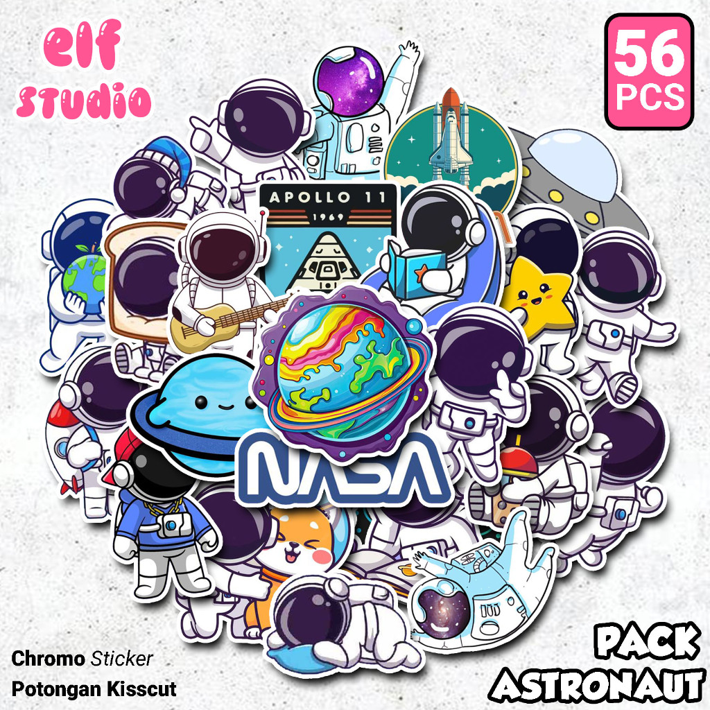 Jual Stiker Astronot 50 Pcs Luar Angkasa Sticker Astronaut Nasa ...