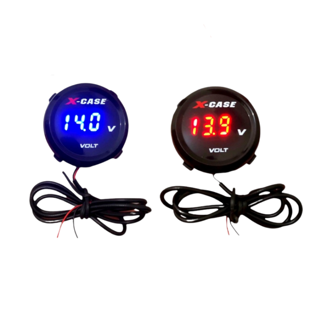 Jual X-Case Voltmeter Mini Bulat 12 Volt Waterproof Universal Motor SL ...