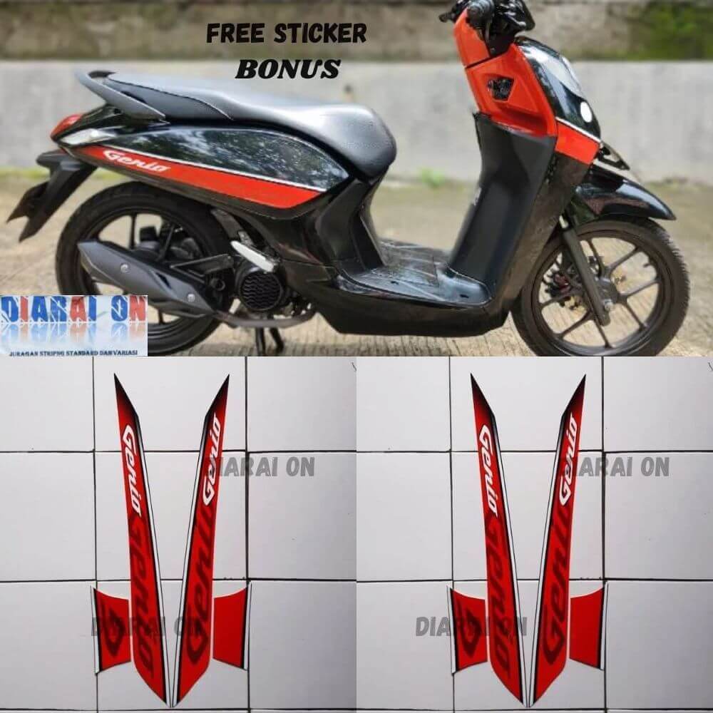 Jual Striping Stiker Honda Genio 2019 - Genio 110 Merah Murah | Shopee ...