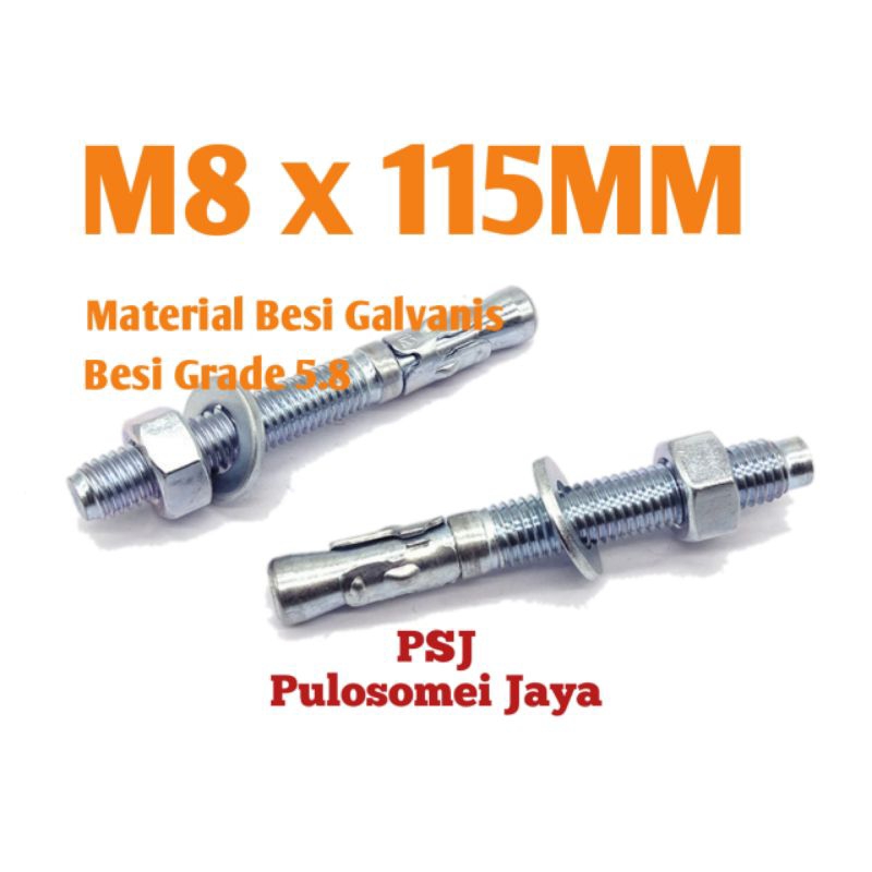Jual Angkur Trubolt M8 x 115 / Wedge Anchor M8 x 115 Galvanis | Shopee ...