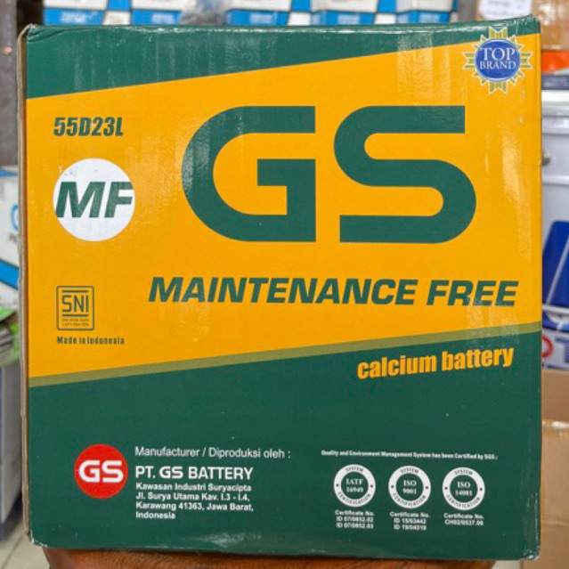 Jual Aki GS MF 55D23L Maintenance Free Accu Kering Mobil Escudo Vitara Xpander Alphard | Shopee ...