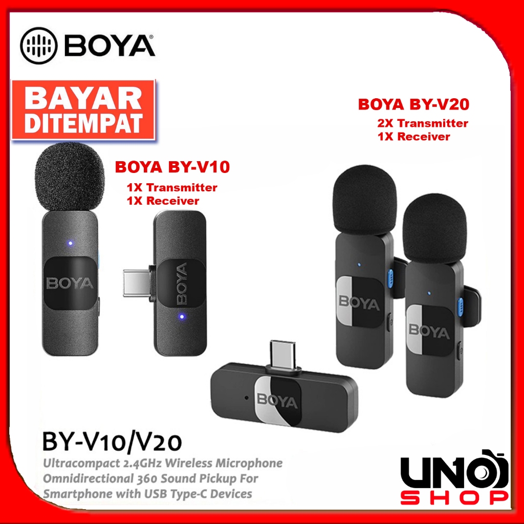 Jual Boya BY-V10/V20 Ultracompact 2.4Ghz Wireless Microphone for Android Smartphone | Shopee ...