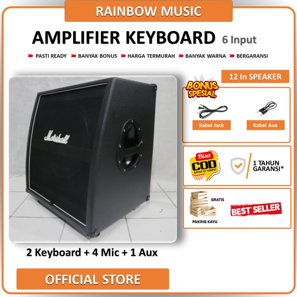 Jual Ampli Keyboard 12 Inch & Drum Elektrik & Karaoke 6 Input Ada USB ...
