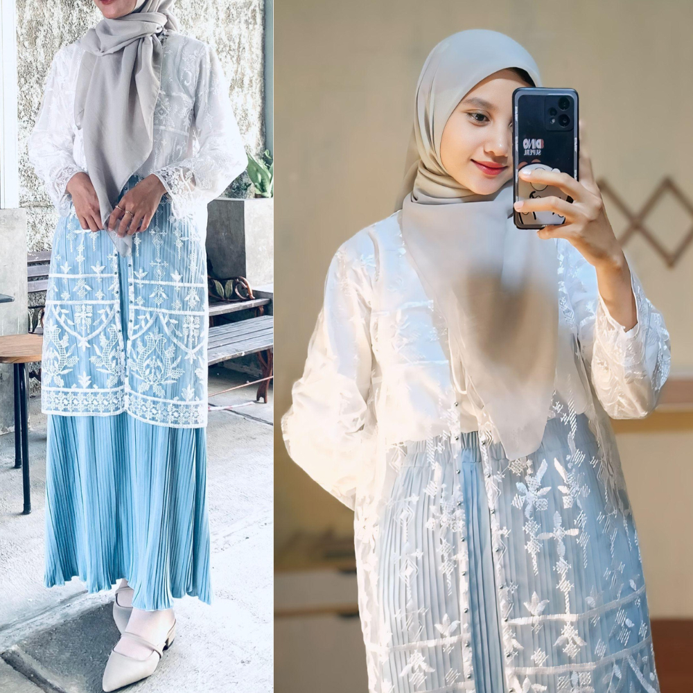 Jual Zize Cleo Outer Brokat Organza Full Payet Ukuran Custom/ Tunik ...